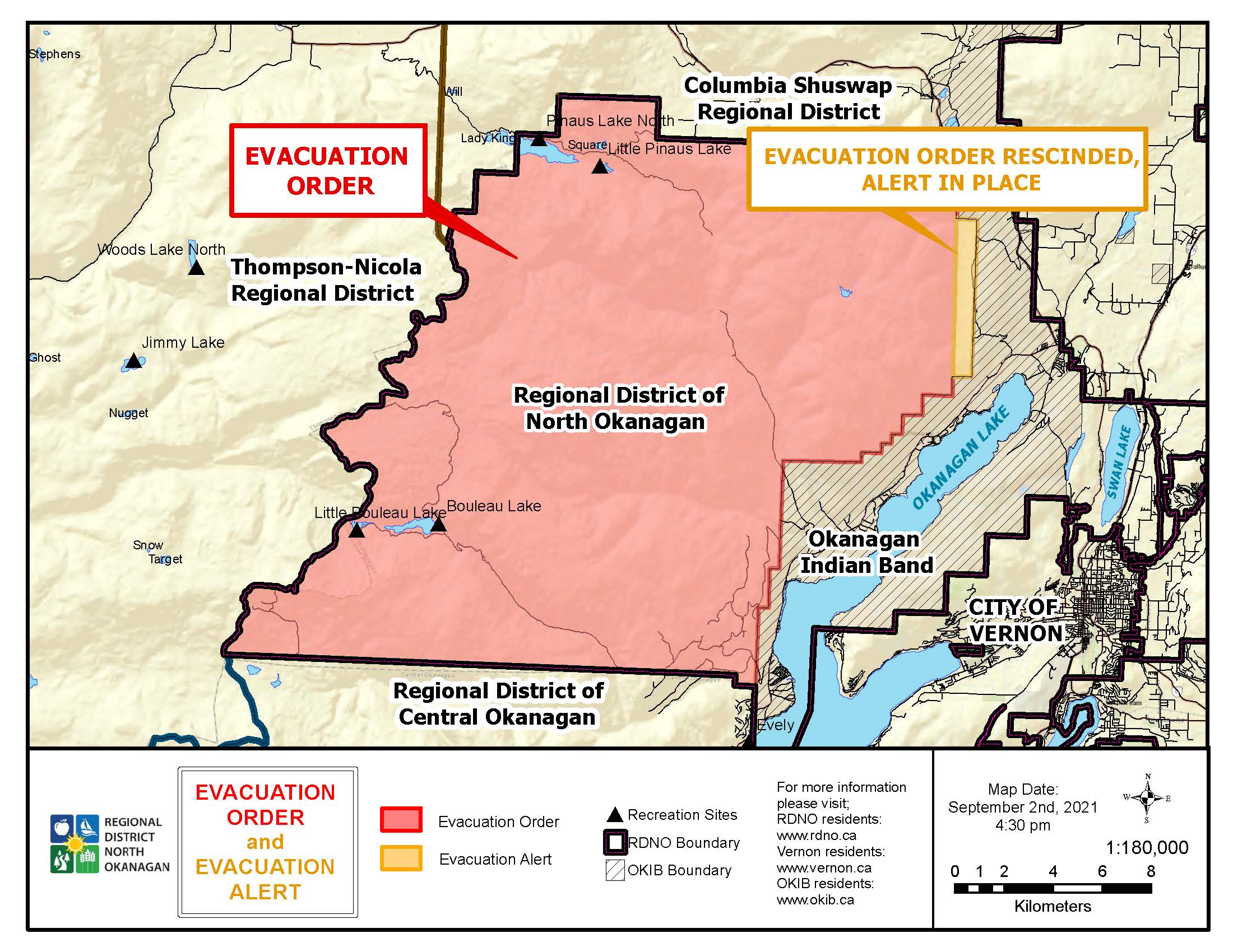 Evacuation Order RESCINDED for Portion of Electoral Area B on Irish ...