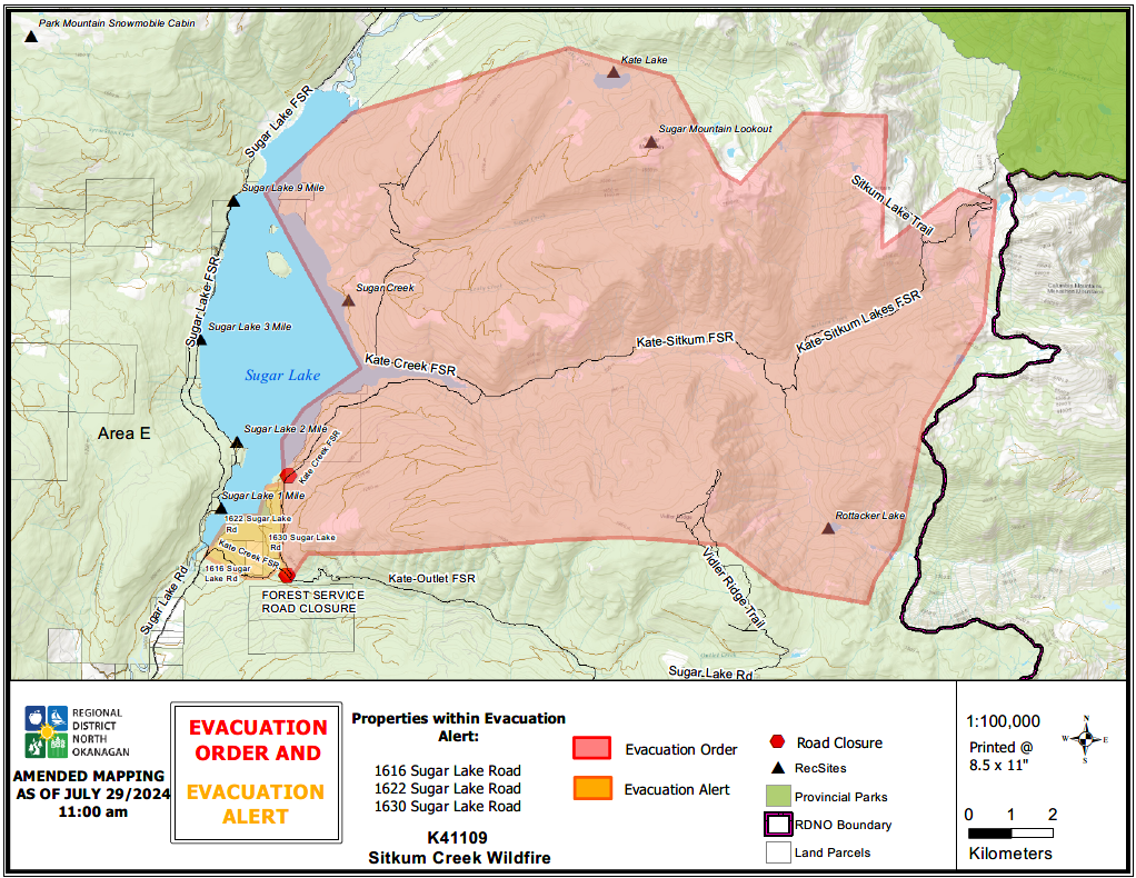 UPDATE | Evacuation Order Modified for East Side of Sugar Lake ...