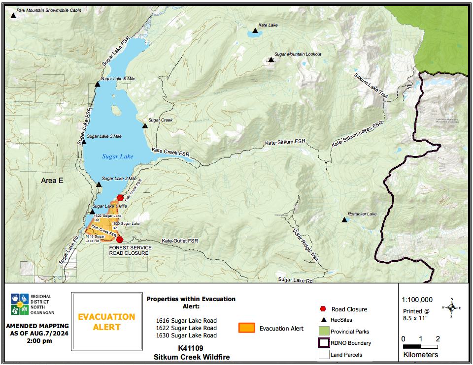 Evacuation Order Rescinded for East Side of Sugar Lake - Alert Remains ...